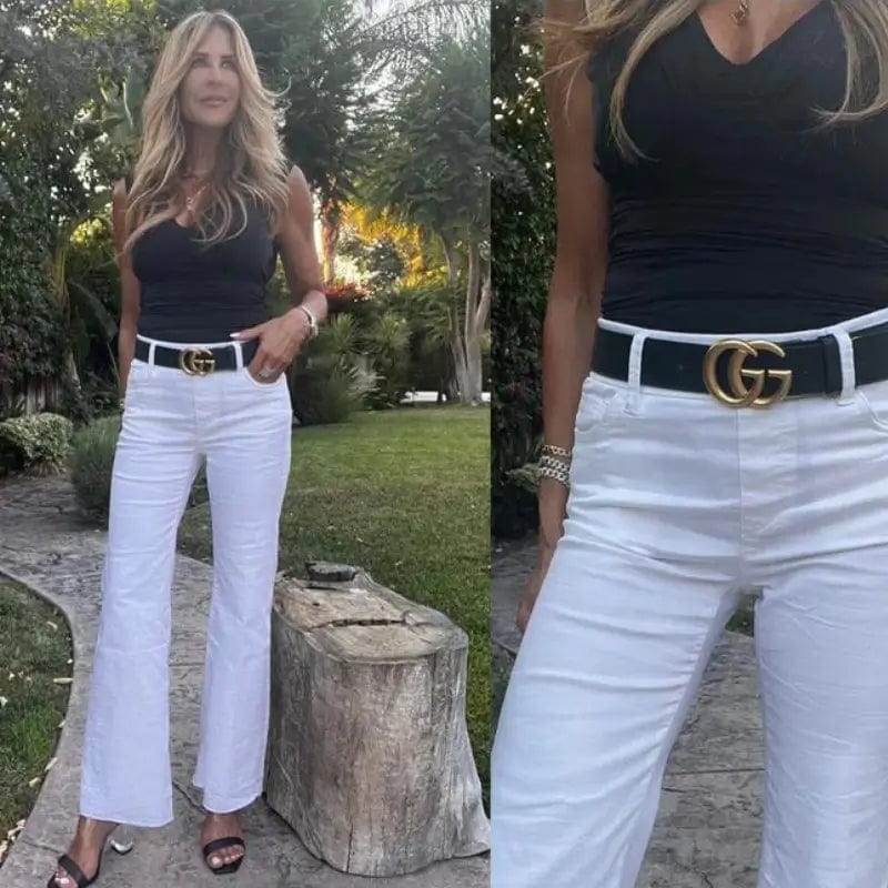 Bevy Flog - Amanda Pant in White Denim – Basicality